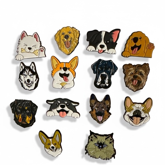 sachett | Dog | Nwt Metal Assorted Dog Cat Breed Enamel Pins Choose ...